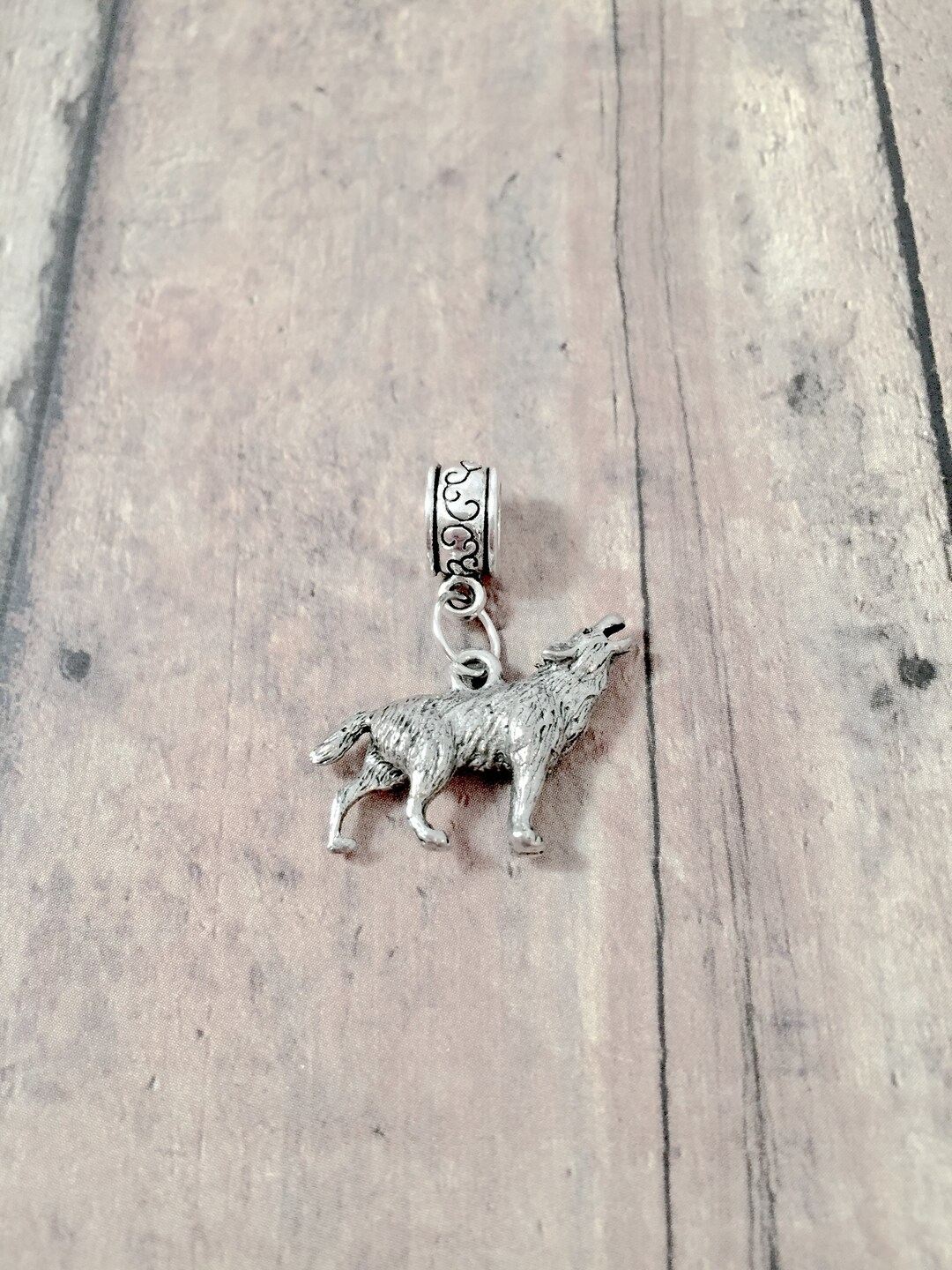Wolf Pendant (1 Piece)- Silver Wolf Charm, Southwestern Charms, Wolf ...