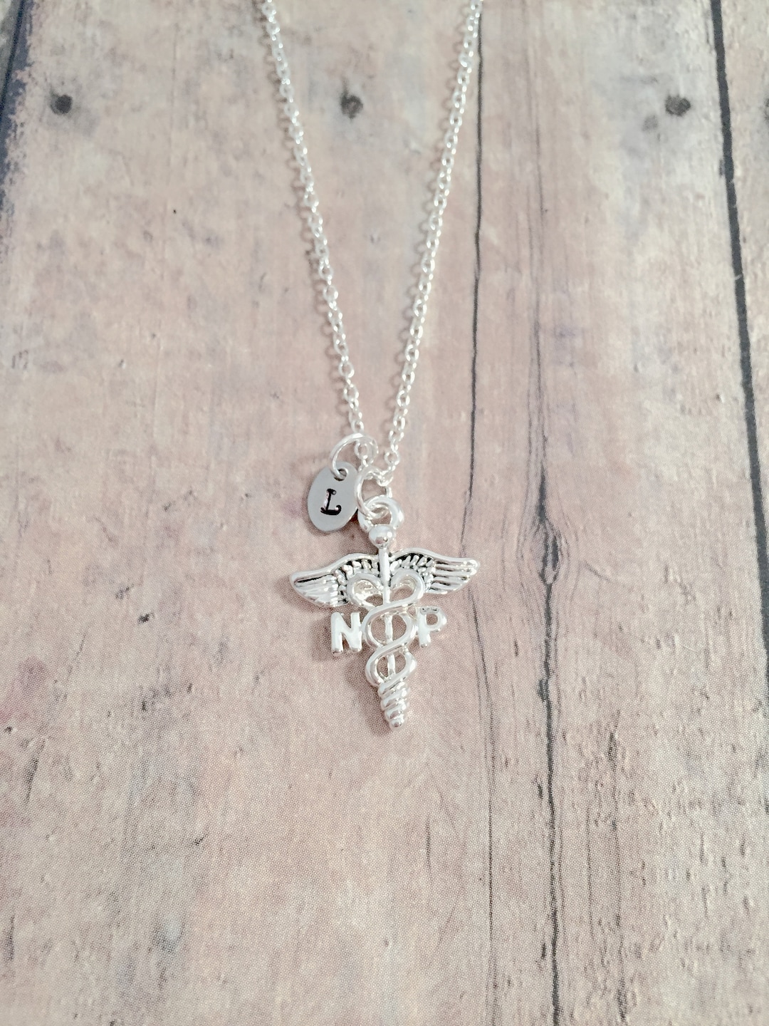 Nurse Practitioner Initial Necklace - Nurse Practitioner Jewelry ...