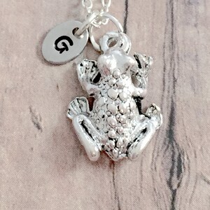 Frog Initial Necklace - Frog Jewelry, Nature Jewelry, Toad Jewelry ...