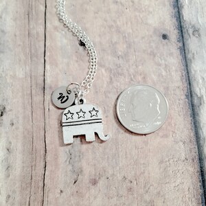 Republican Elephant Initial Necklace - Elephant Jewelry, Republican ...