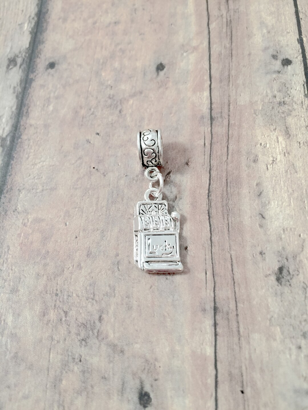 Slot Machine Pendant 1 Piece Silver Slot Machine Charm, Casino Charm ...