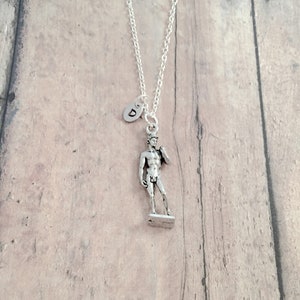 Statue of David Initial Necklace - Statue of David Jewelry, Statue ...