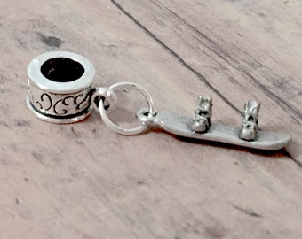 Snowboarding Snowboarder on Snowboard Charm Bracelet Necklace - Etsy