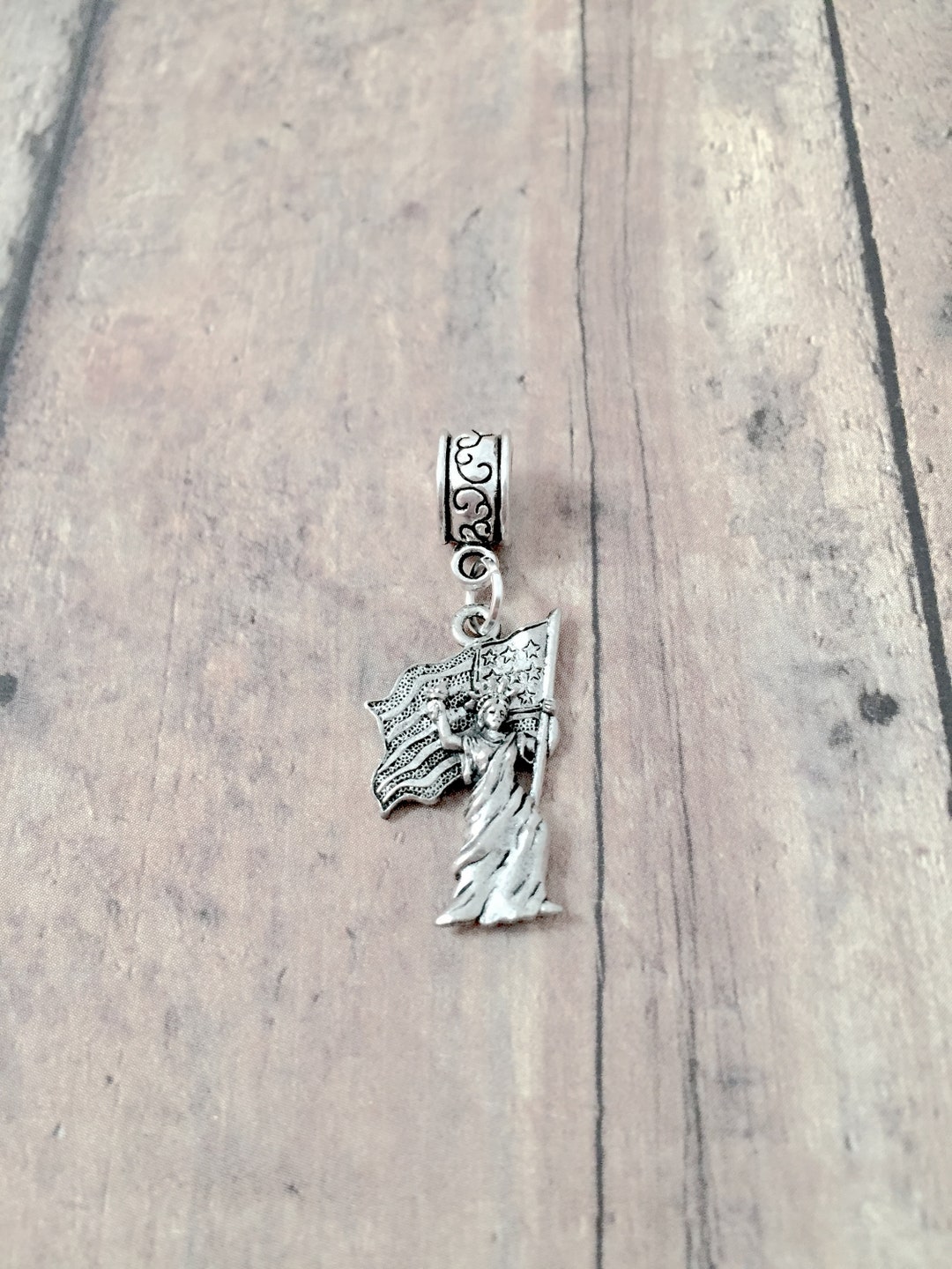 Lady Liberty Pendant (1 Piece) - Silver Lady Liberty Charm, Patriotic ...
