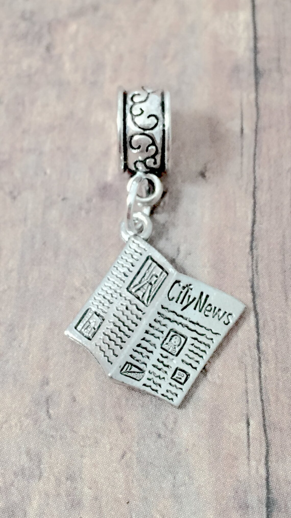 Newspaper Pendant 1 Piece Silver Newspaper Charm - Etsy