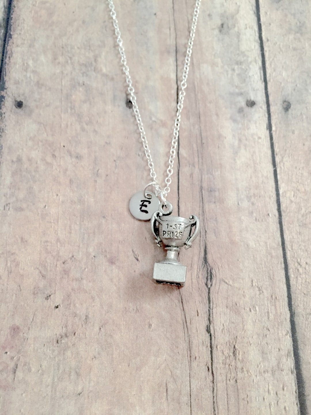 Trophy Initial Necklace - Trophy Jewelry, First Place Jewelry, Award ...