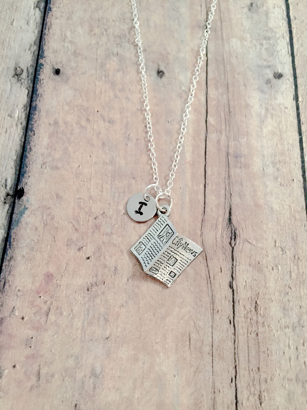 Newspaper Initial Necklace - Newspaper Jewelry, News Jewelry ...