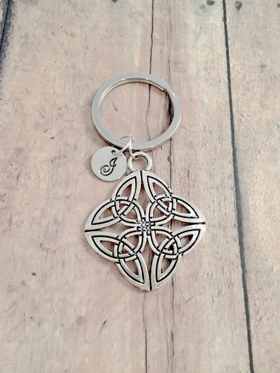 Celtic Knot Initial Key Ring Celtic Knot Keychain Celtic | Etsy
