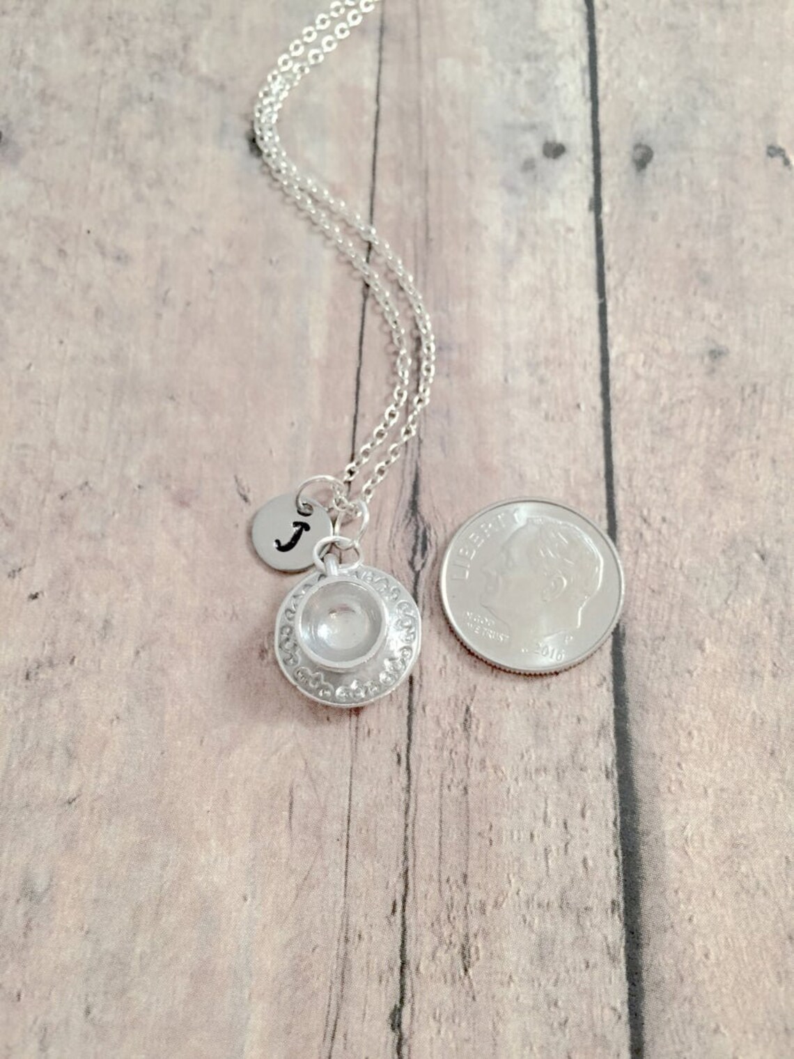 Teacup Initial Necklace: Tea Jewelry, Beverage Necklace - Etsy