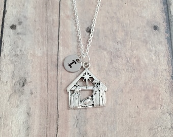 Nativity Necklace Christmas Jewelry Manger Scene - Etsy