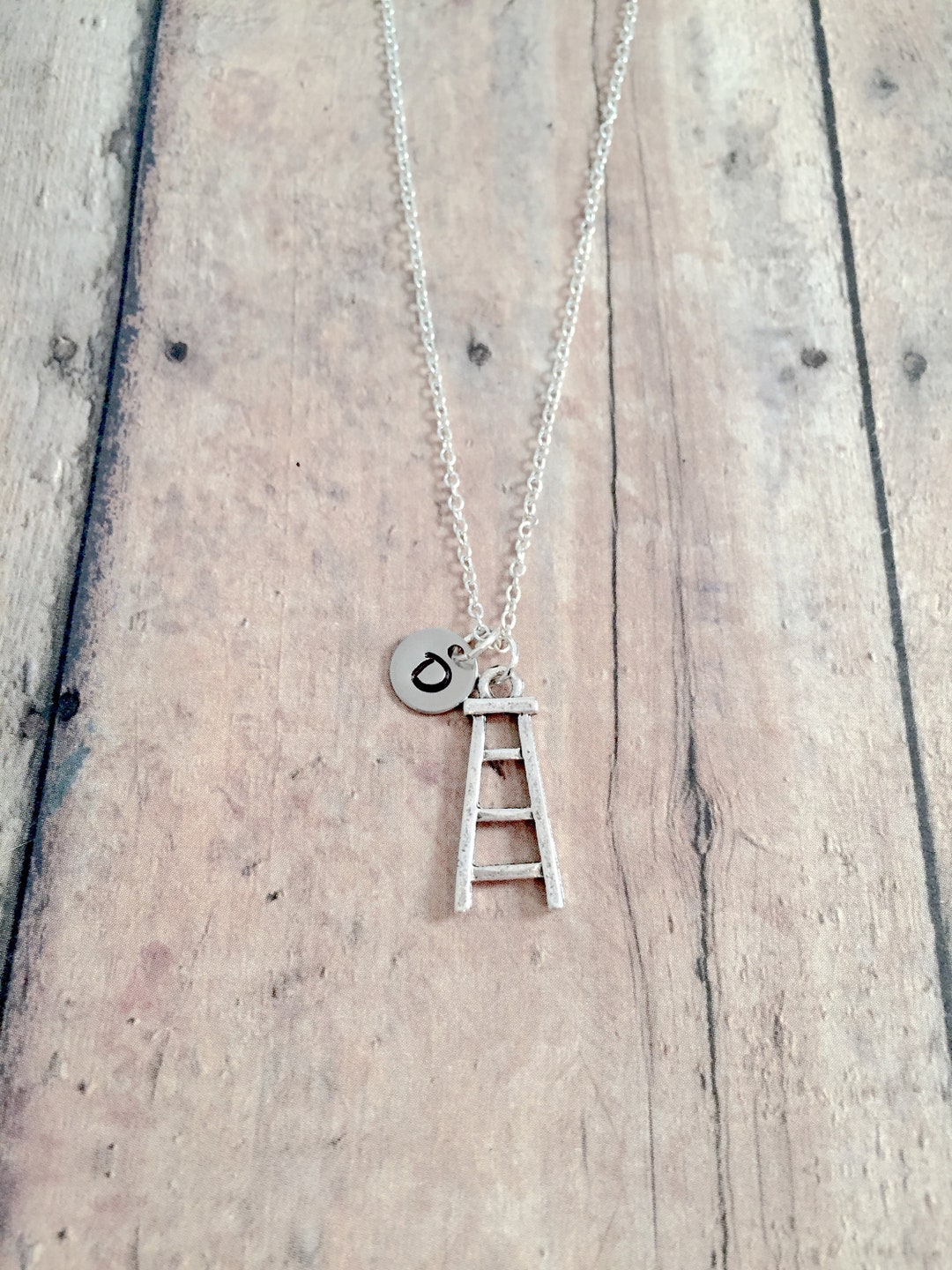 Ladder Initial Necklace - Ladder Jewelry, Construction Jewelry, Home ...