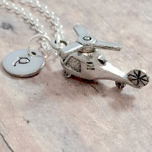 Helicopter Initial Necklace - Helicopter Jewelry, Military Jewelry ...