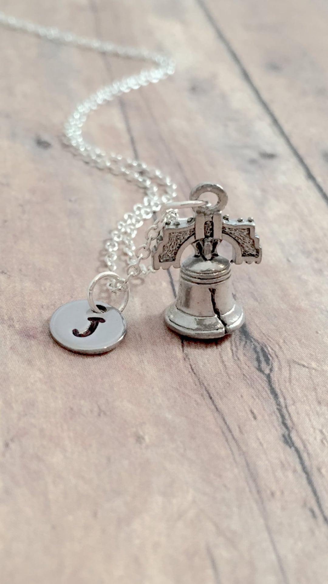 Liberty Bell Initial Necklace: Philadelphia Jewelry, US Landmark ...