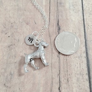 Boxer Dog Initial Necklace - Boxer Jewelry, Dog Breed Jewelry, Boxer ...