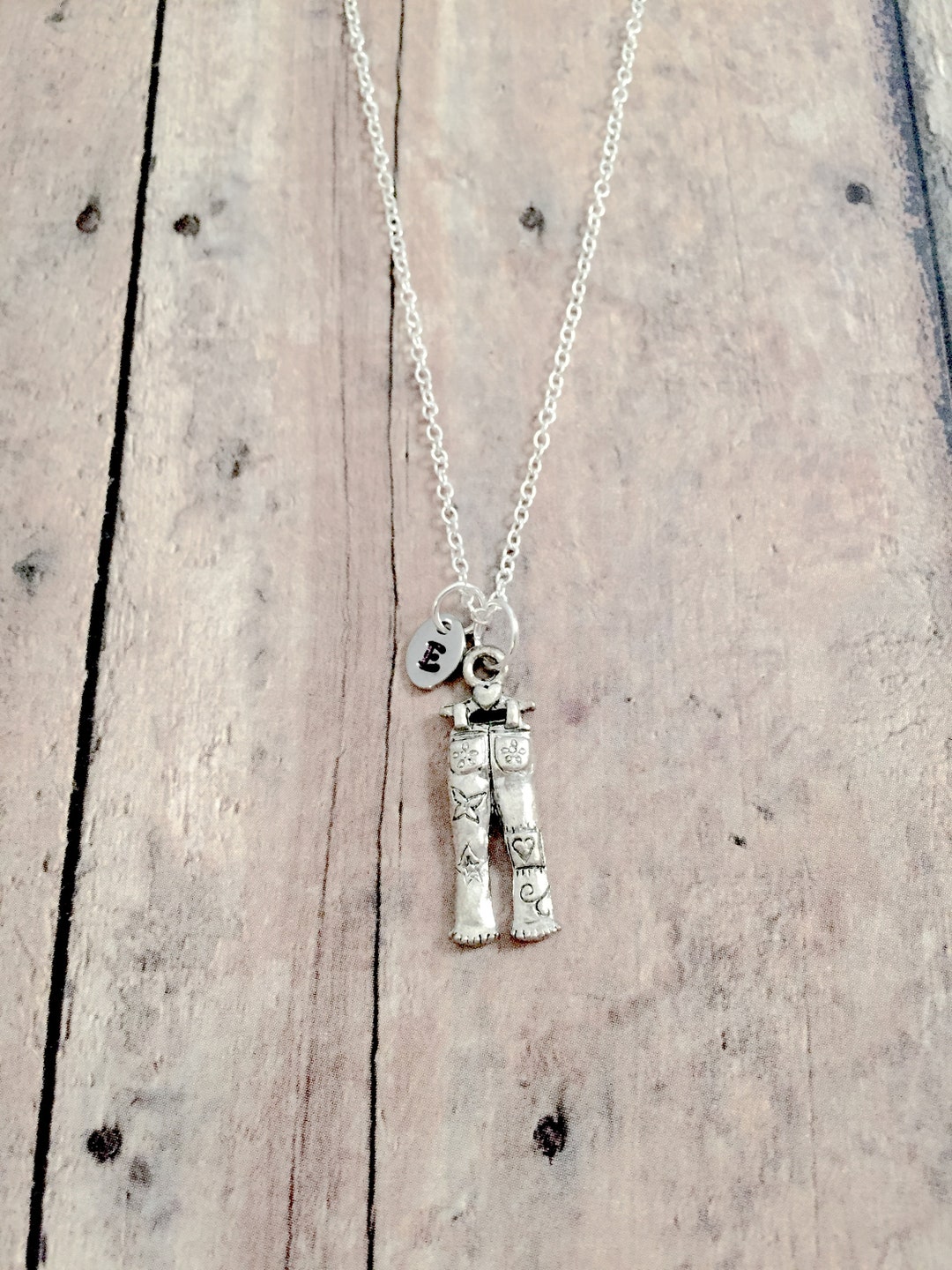 Jeans Initial Necklace: Denim Pants Jewelry, Clothing Necklace - Etsy