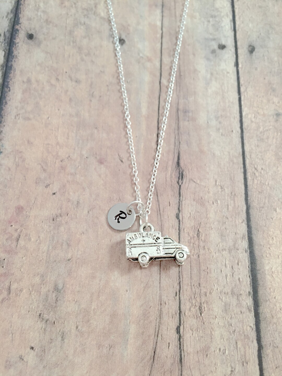Ambulance Initial Necklace - Ambulance Jewelry, EMT Jewelry, Medical ...