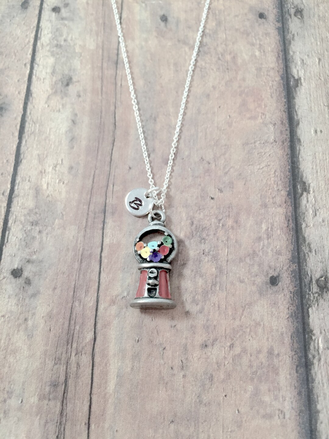 Gumball Machine Initial Necklace - Bubblegum Jewelry, Candy Jewelry ...
