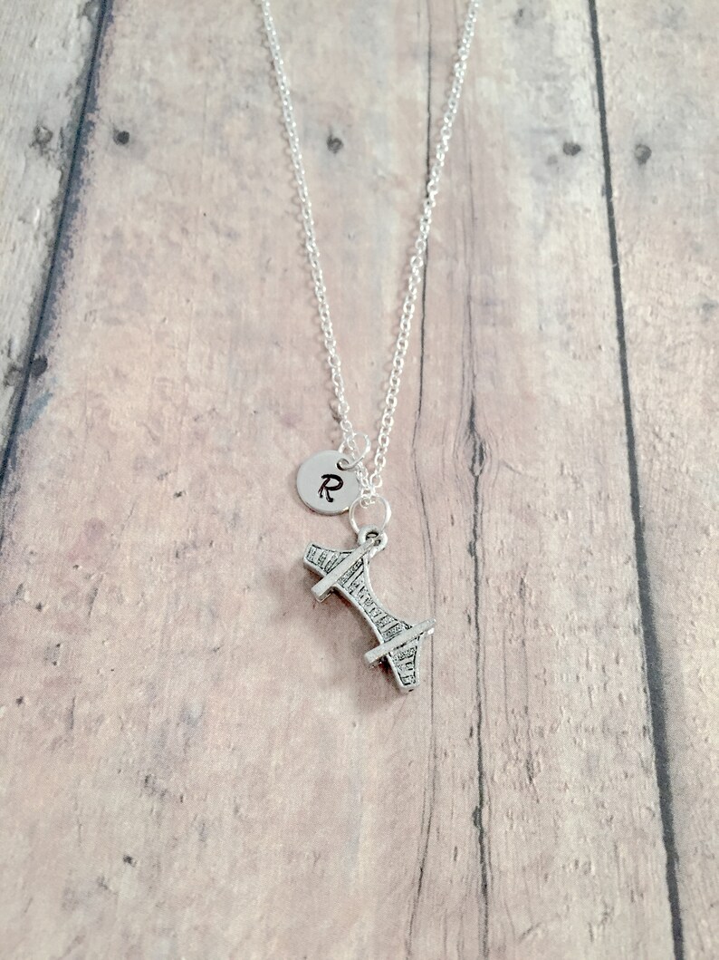 Golden Gate Bridge Initial Necklace Golden Gate Bridge - Etsy