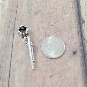 Flute Pendant (sterling Silver) - Silver Flute Charm, Music Charm, Band ...