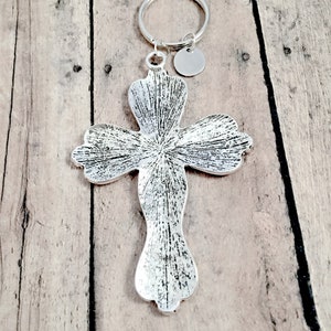 Cross Initial Key Ring Cross Keychain, Cross Accessories, Cross Key ...