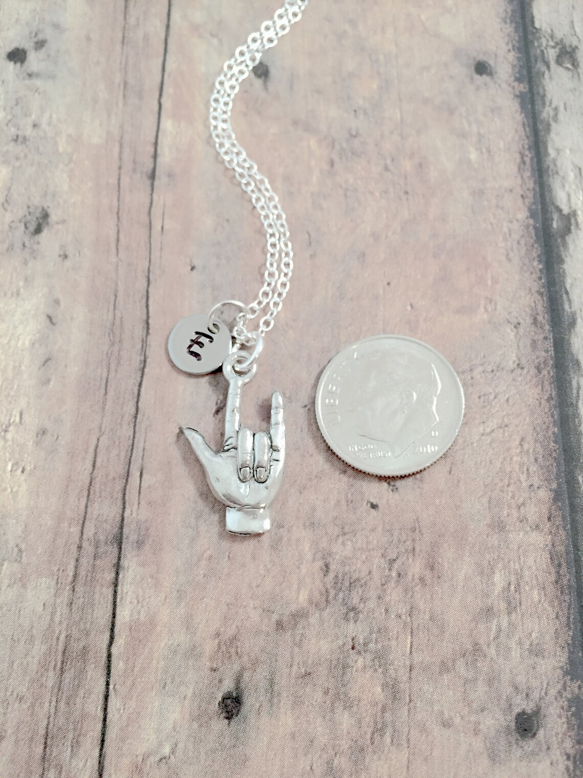 American Sign Language Initial Necklace ASL Jewelry ILY - Etsy
