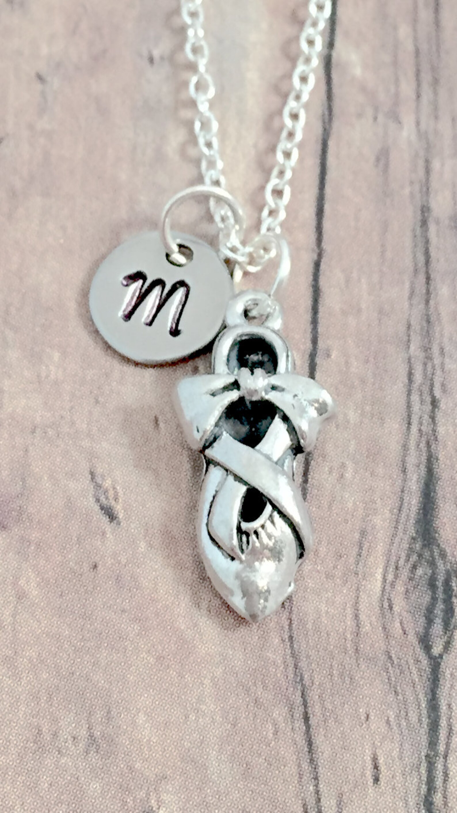 Ballet Shoe Initial Necklace Ballet Shoe Jewelry, Dance Jewelry ...
