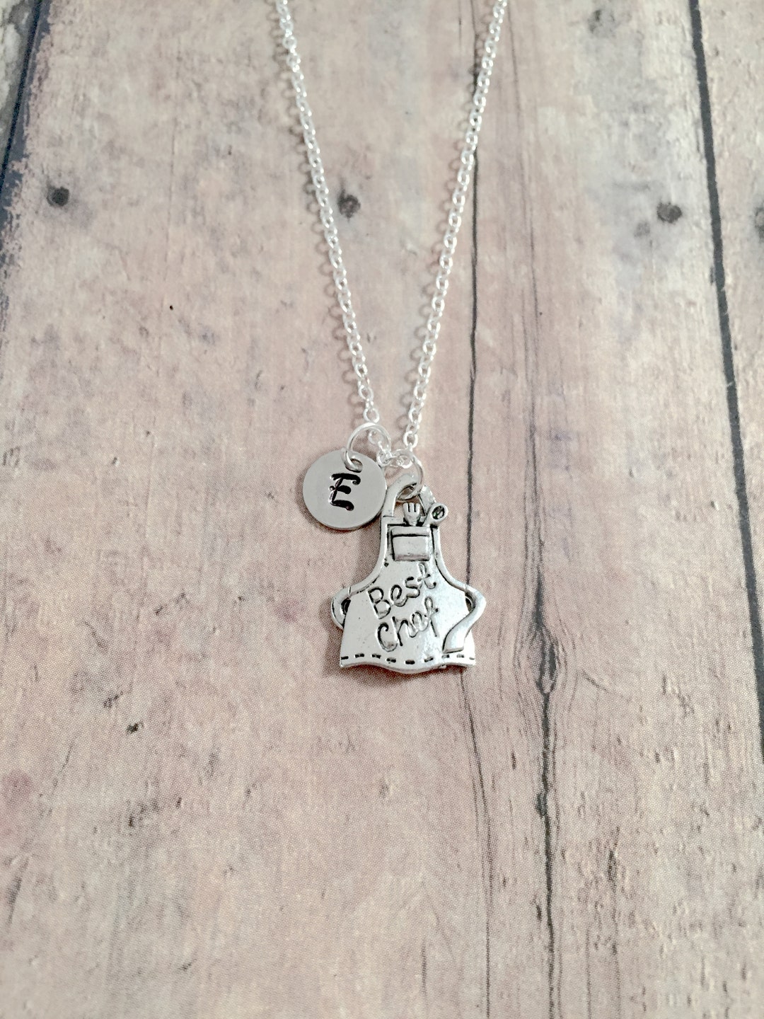 Best Chef Initial Necklace - Chef Jewelry, Cook Jewelry, BBQ Jewelry ...