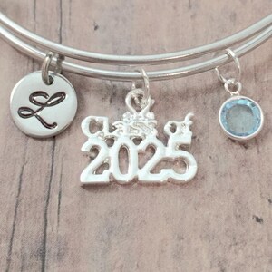 SALE Class of 2025 Initial Bangle - Graduation Jewelry, Class of 2025 ...