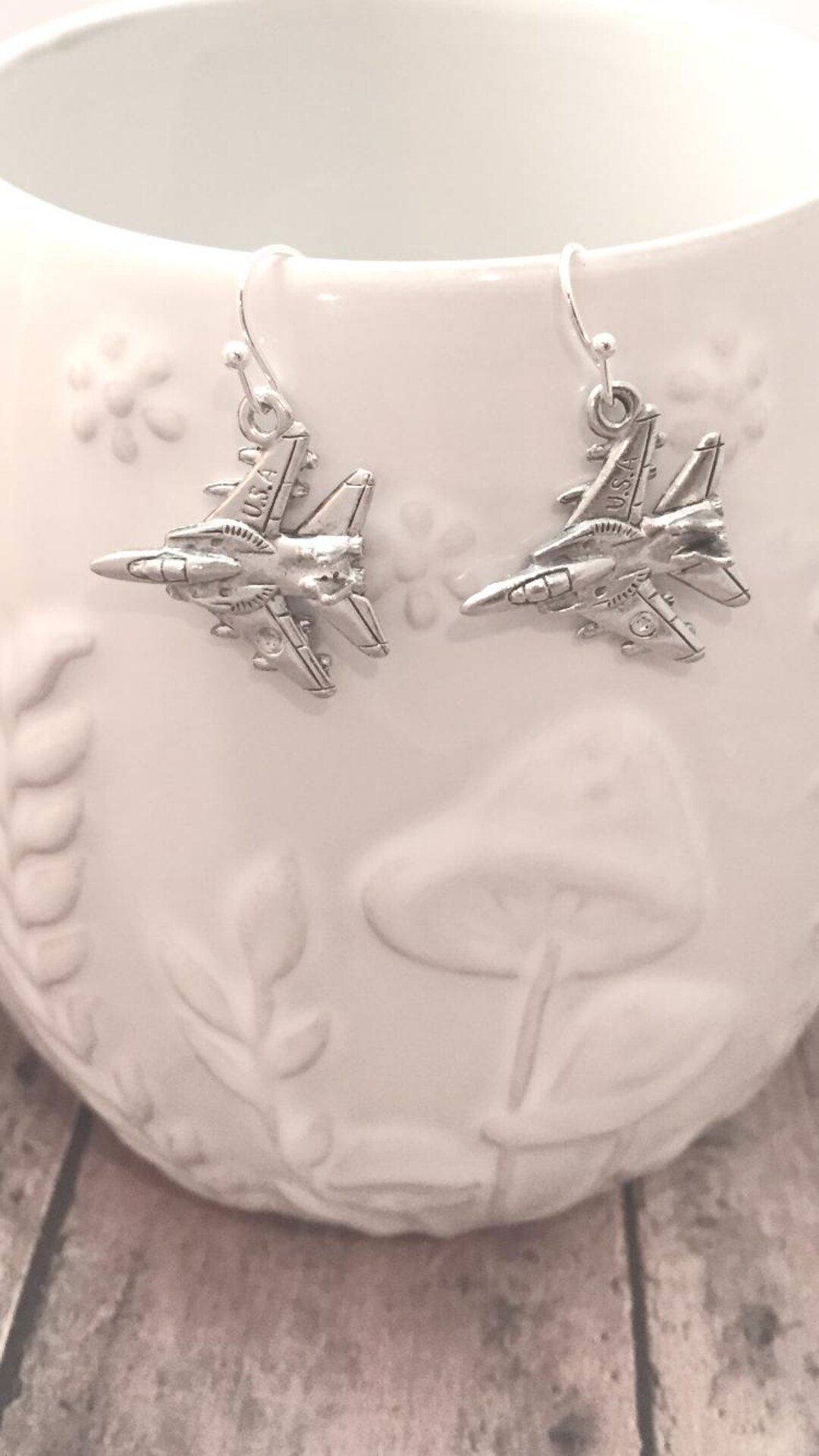 Fighter Jet Earrings - Fighter Jet Jewelry, Military Earrings, Jet ...