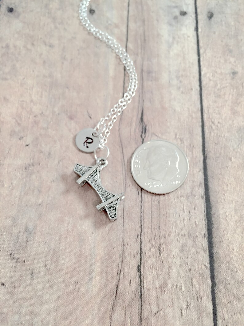 Golden Gate Bridge Initial Necklace Golden Gate Bridge - Etsy