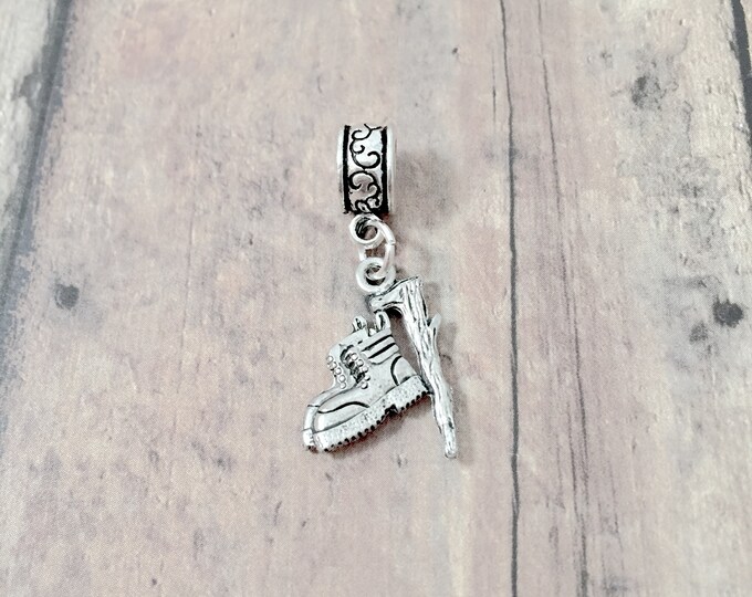 Boot Charm Antiqued Bronze Boot Pendant Hiking Boot Charm - Etsy