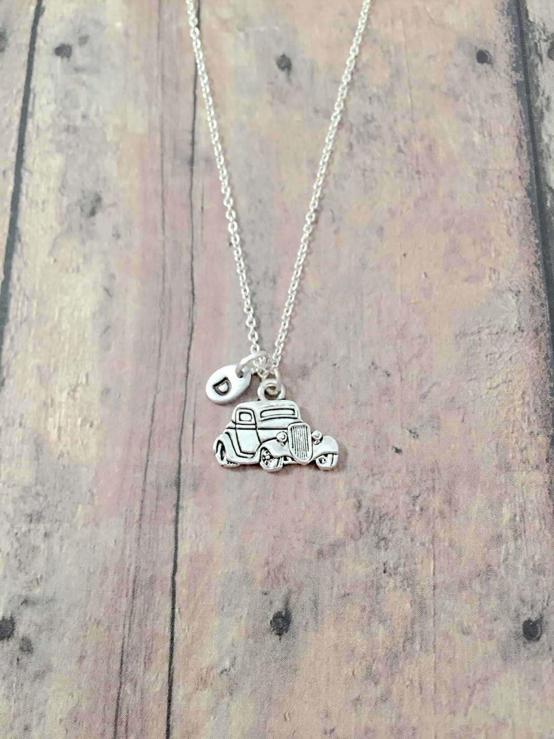 Hot Rod Initial Necklace - Hot Rod Jewelry, Classic Car Jewelry ...