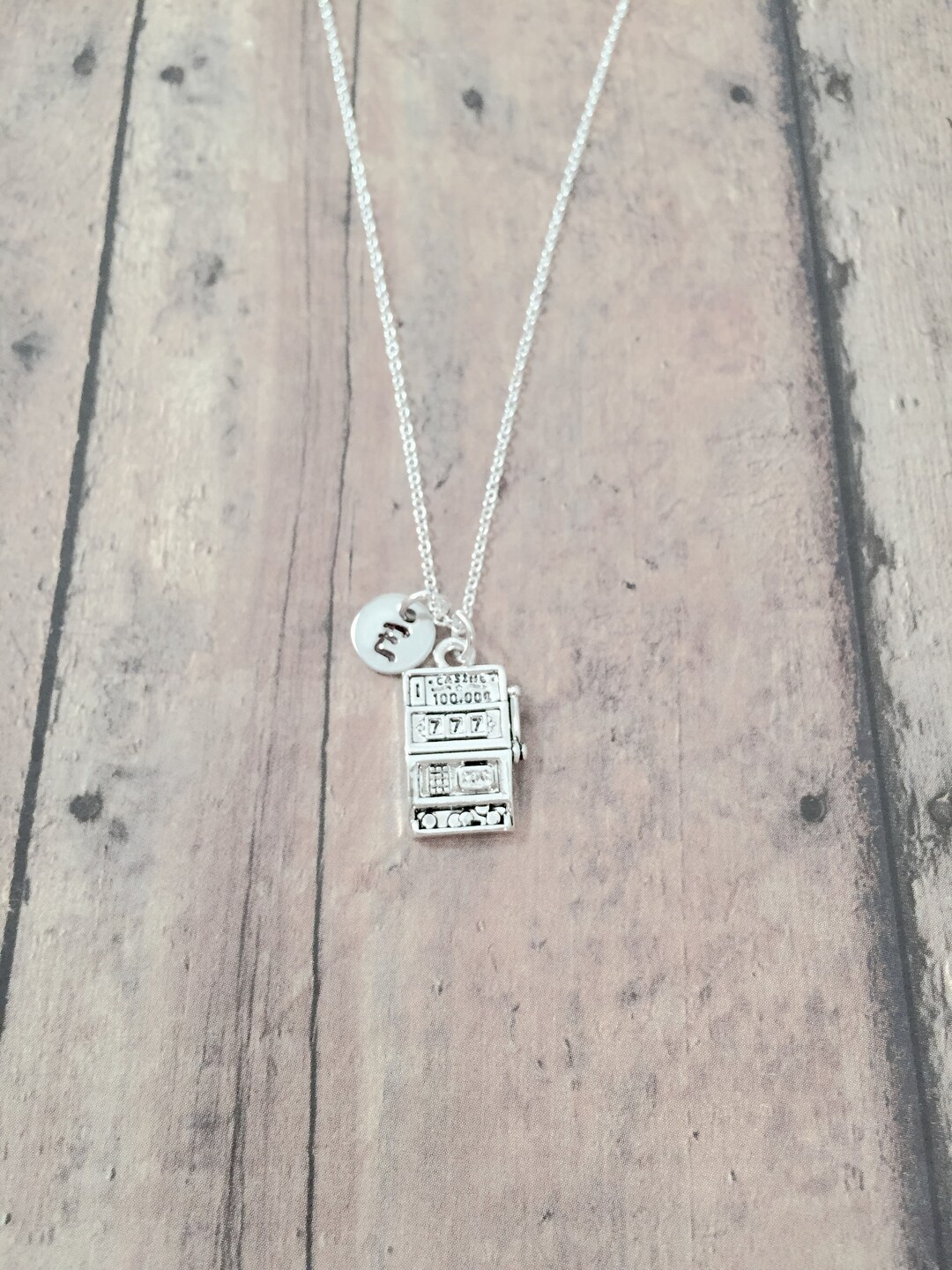 Slot Machine Initial Necklace Slot Machine Jewelry, Casino Jewelry, Las ...