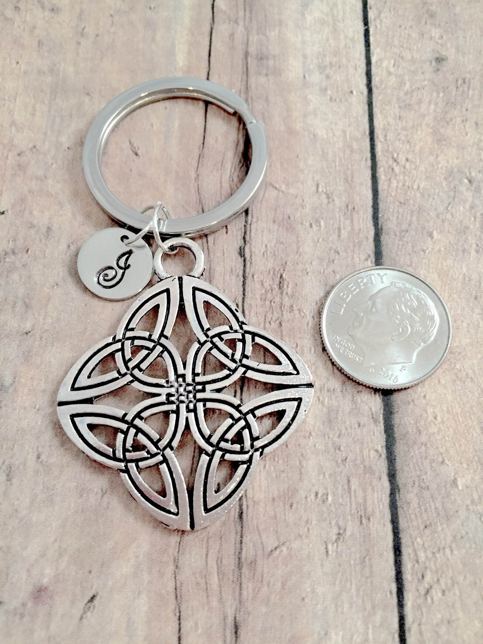 Celtic knot initial key ring Celtic knot keychain Celtic | Etsy