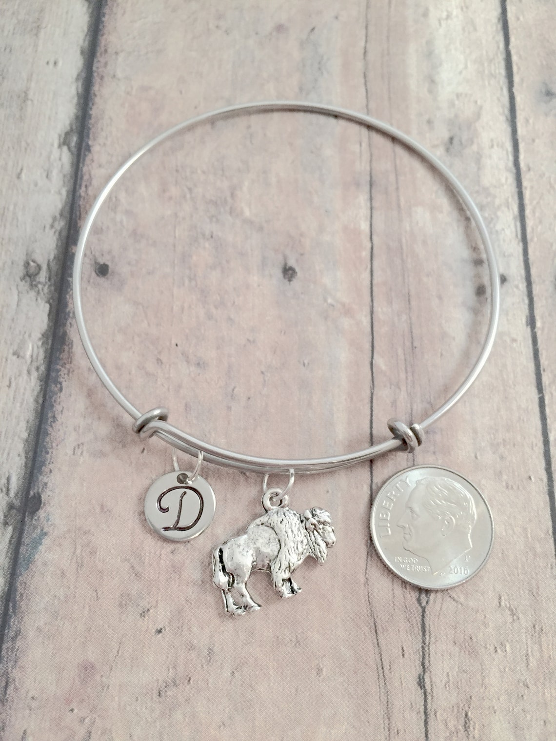 Buffalo Initial Bangle Buffalo Jewelry Bison Jewelry - Etsy