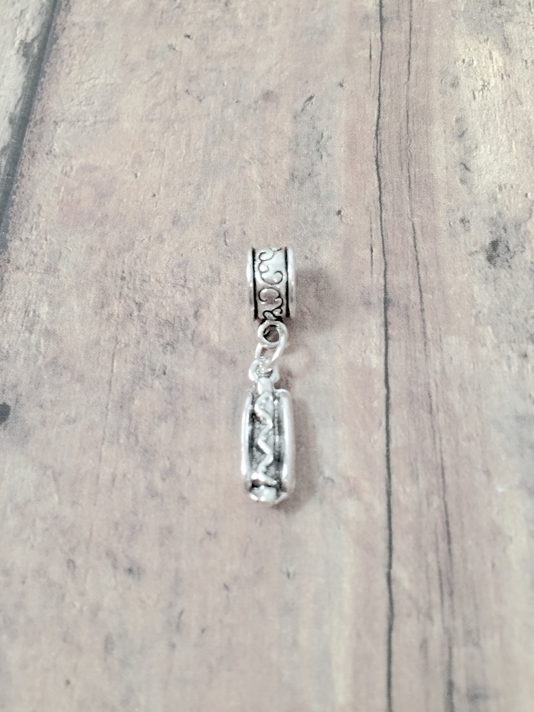 Hot Dog Pendant (1 Piece) - Silver Hot Dog Charm, Food Charm, Snack ...