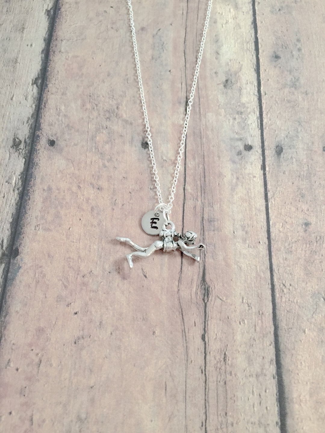 Scuba Diver Initial Necklace - Scuba Diver Jewelry, Diving Jewelry ...