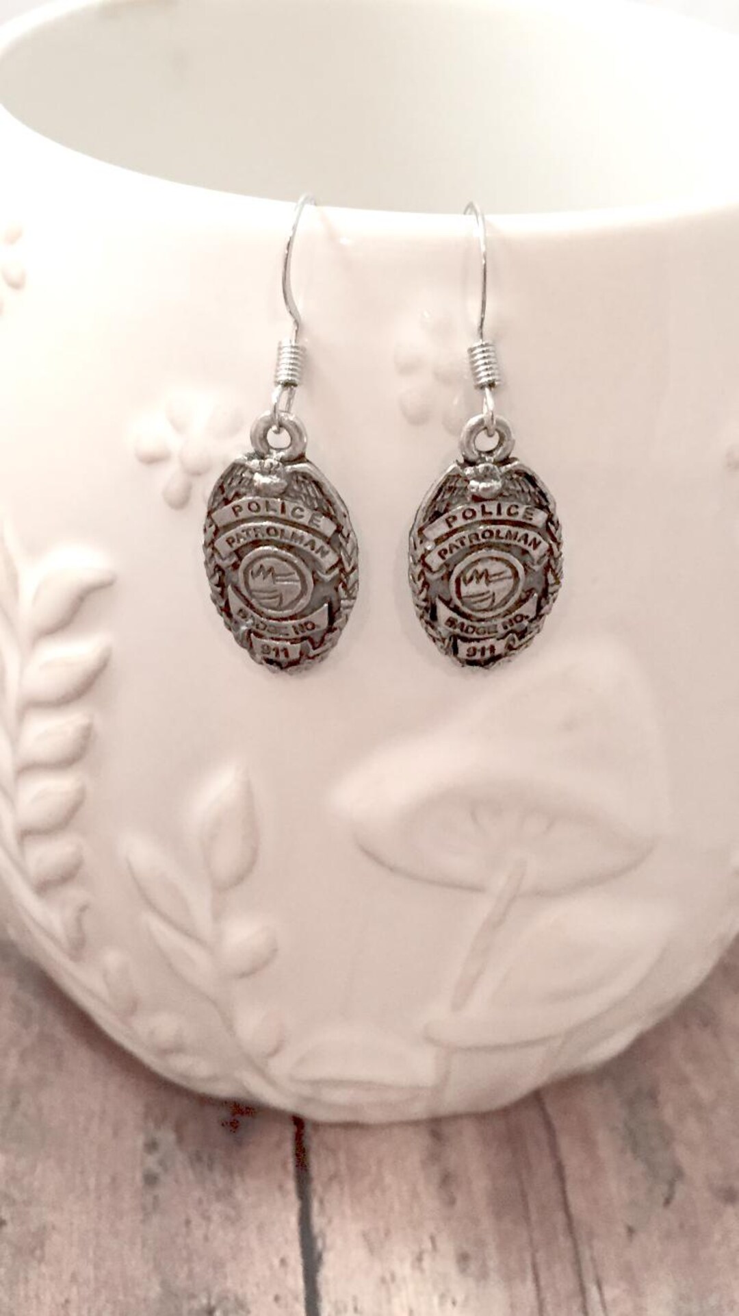 Police Badge Earrings - Police Badge Jewelry, LEO Jewelry, Police ...