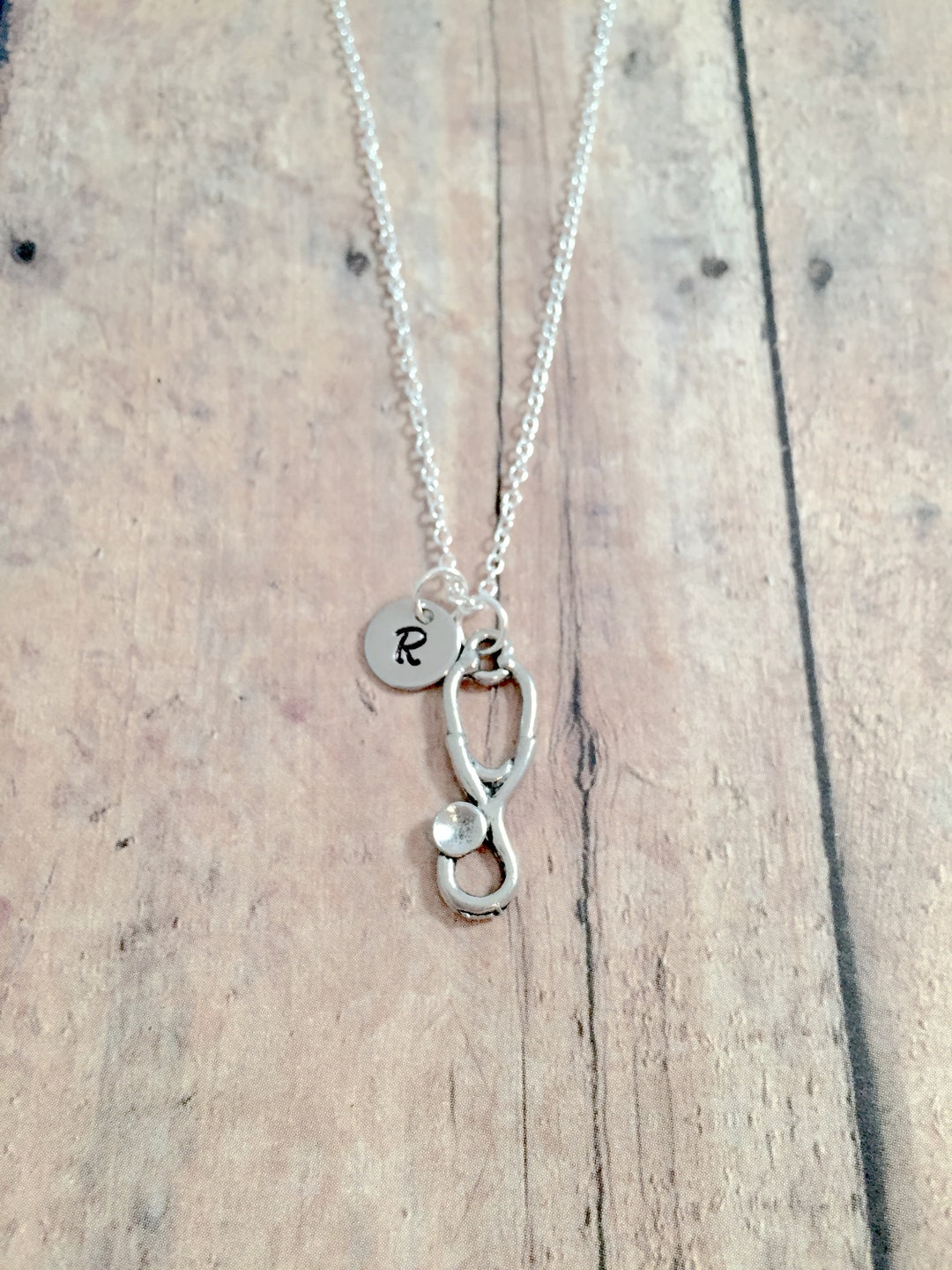 Stethoscope Initial Necklace - Stethoscope Jewelry, Medical Jewelry ...