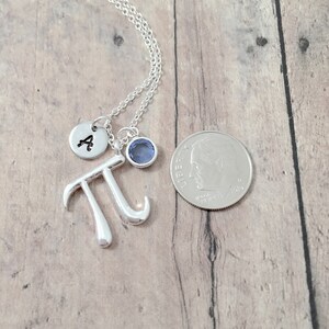 Pi Symbol Initial Necklace - Pi Symbol Jewelry, Math Jewelry, Pi Day ...