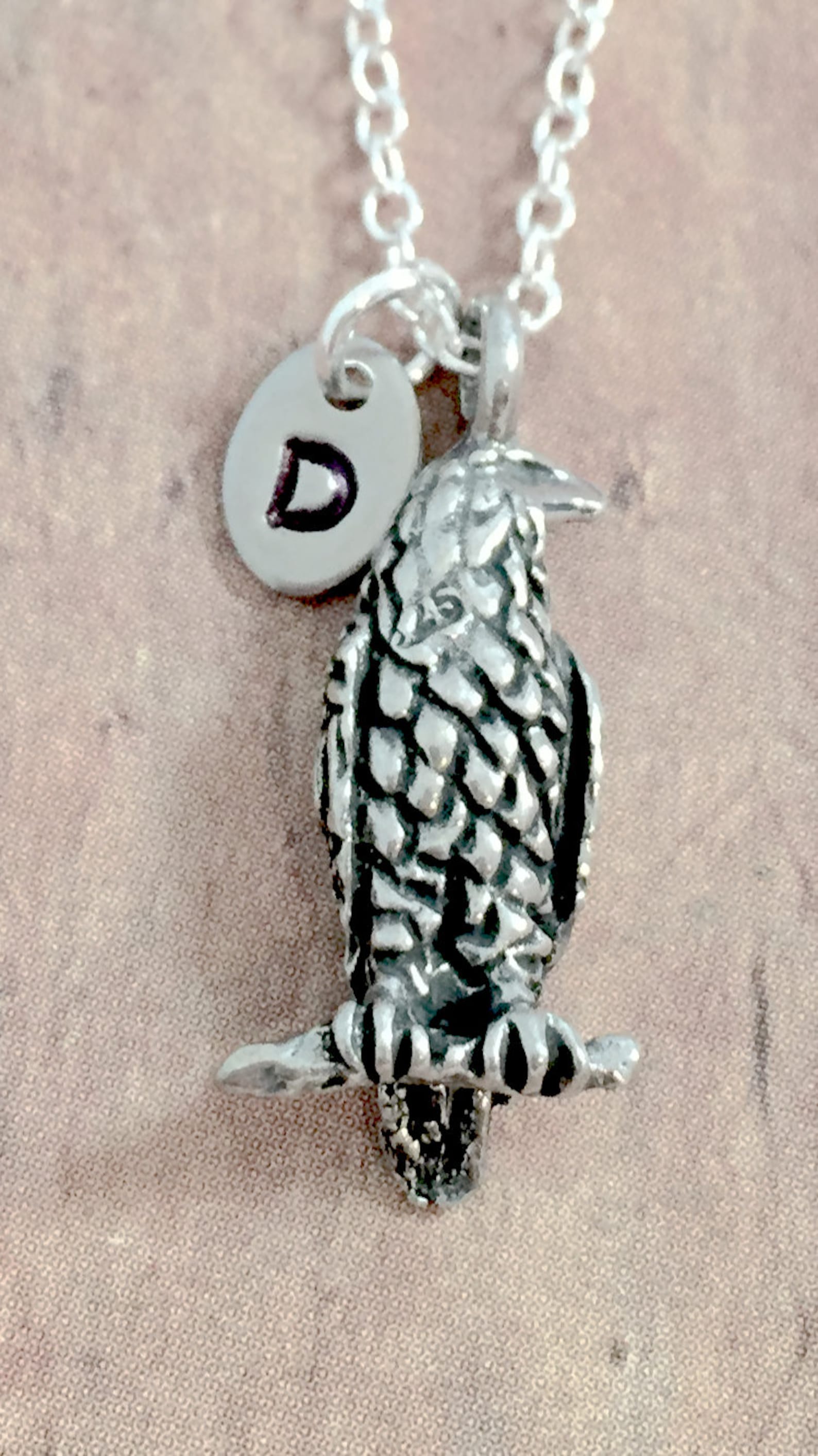 Falcon initial necklace falcon jewelry kestrel jewelry | Etsy