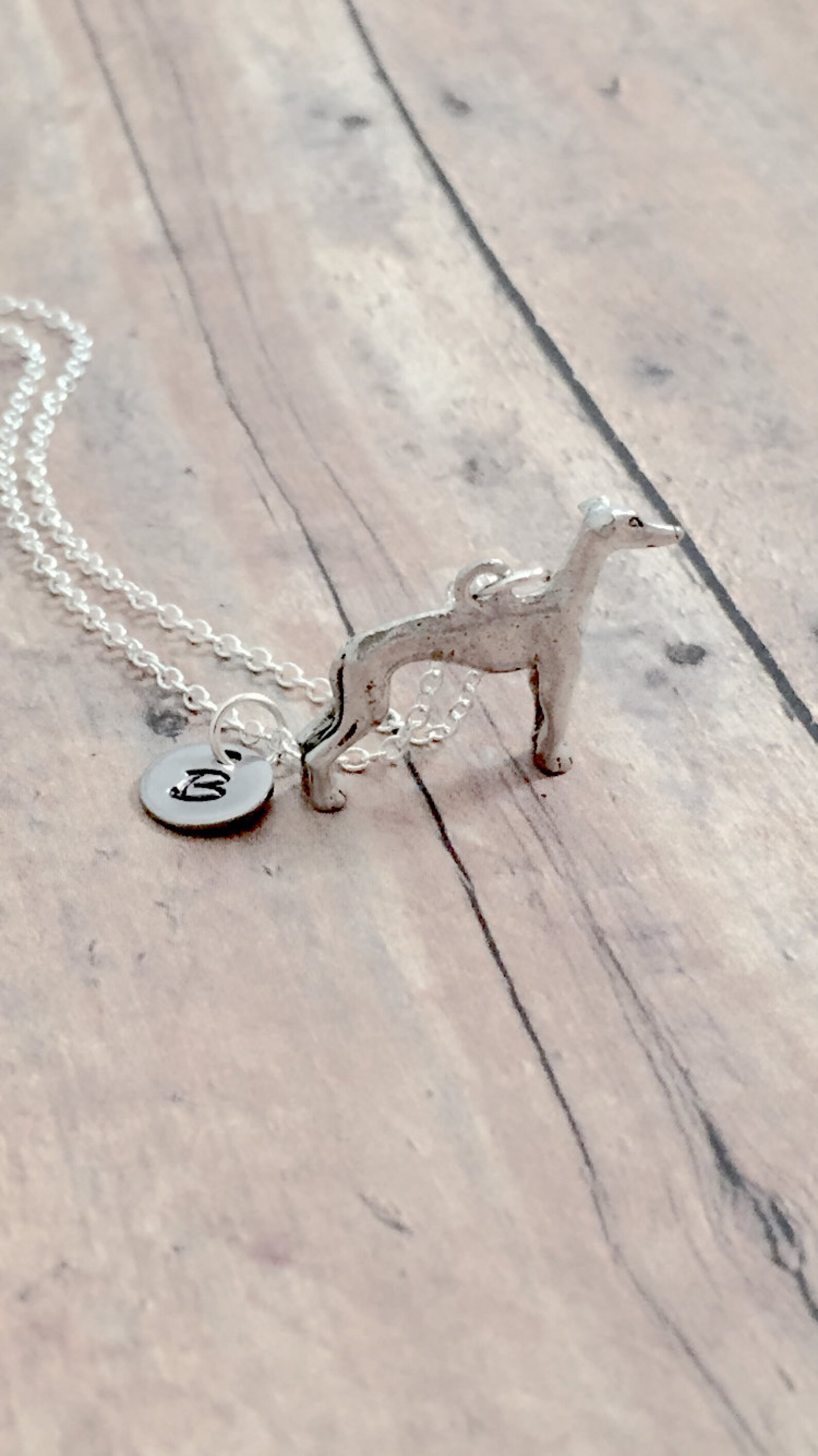 Greyhound Initial Necklace Greyhound Jewelry Dog Breed | Etsy