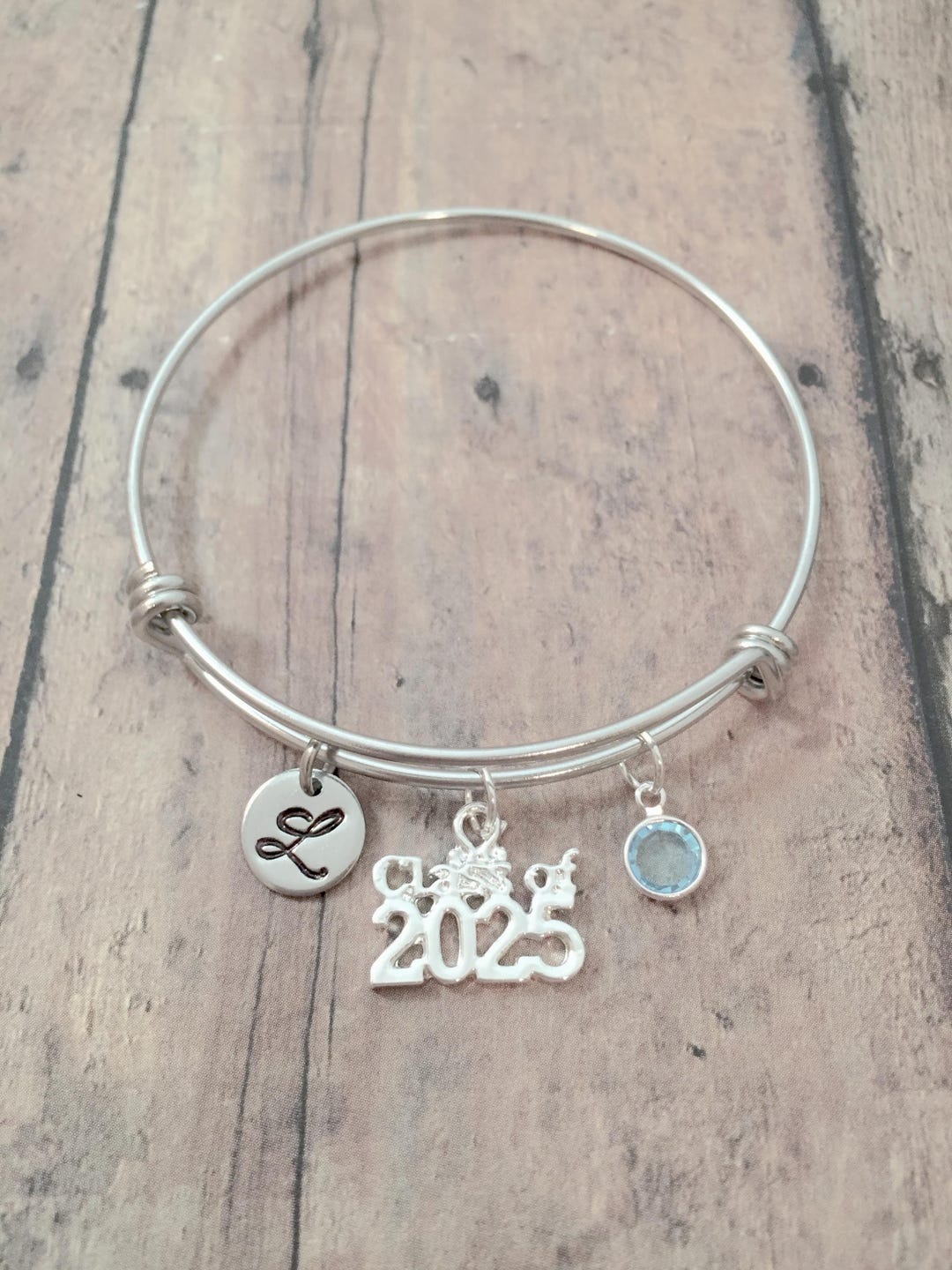 SALE Class of 2025 Initial Bangle - Graduation Jewelry, Class of 2025 ...