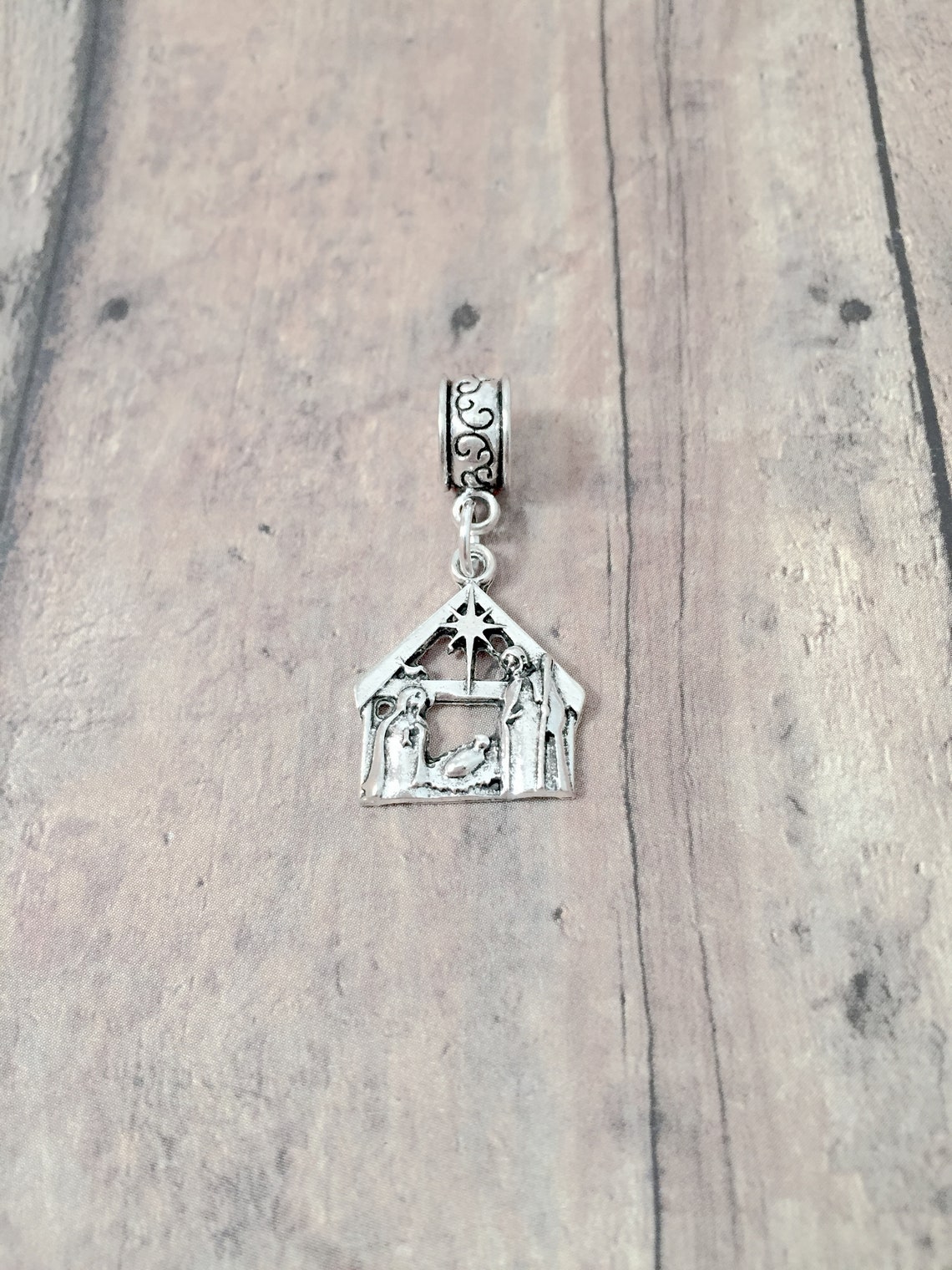 Nativity Pendant 1 Piece Silver Nativity Charm Christmas - Etsy