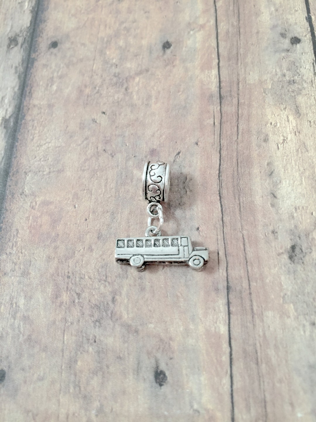 School Bus Pendant (1 Piece) - Silver School Bus Charm, School Charm ...