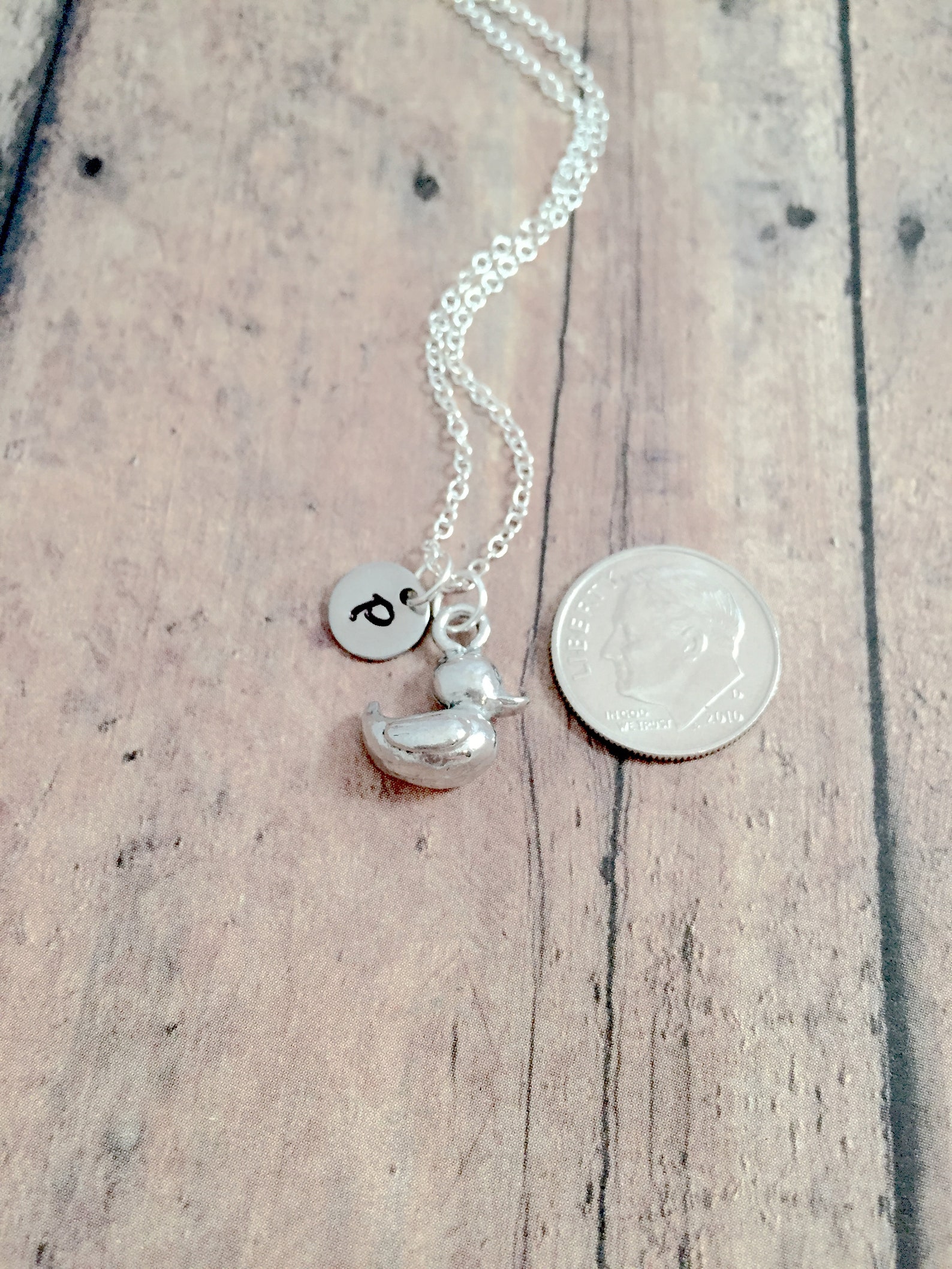 Rubber Ducky Initial Necklace: Duck Jewelry, Bath Necklace - Etsy
