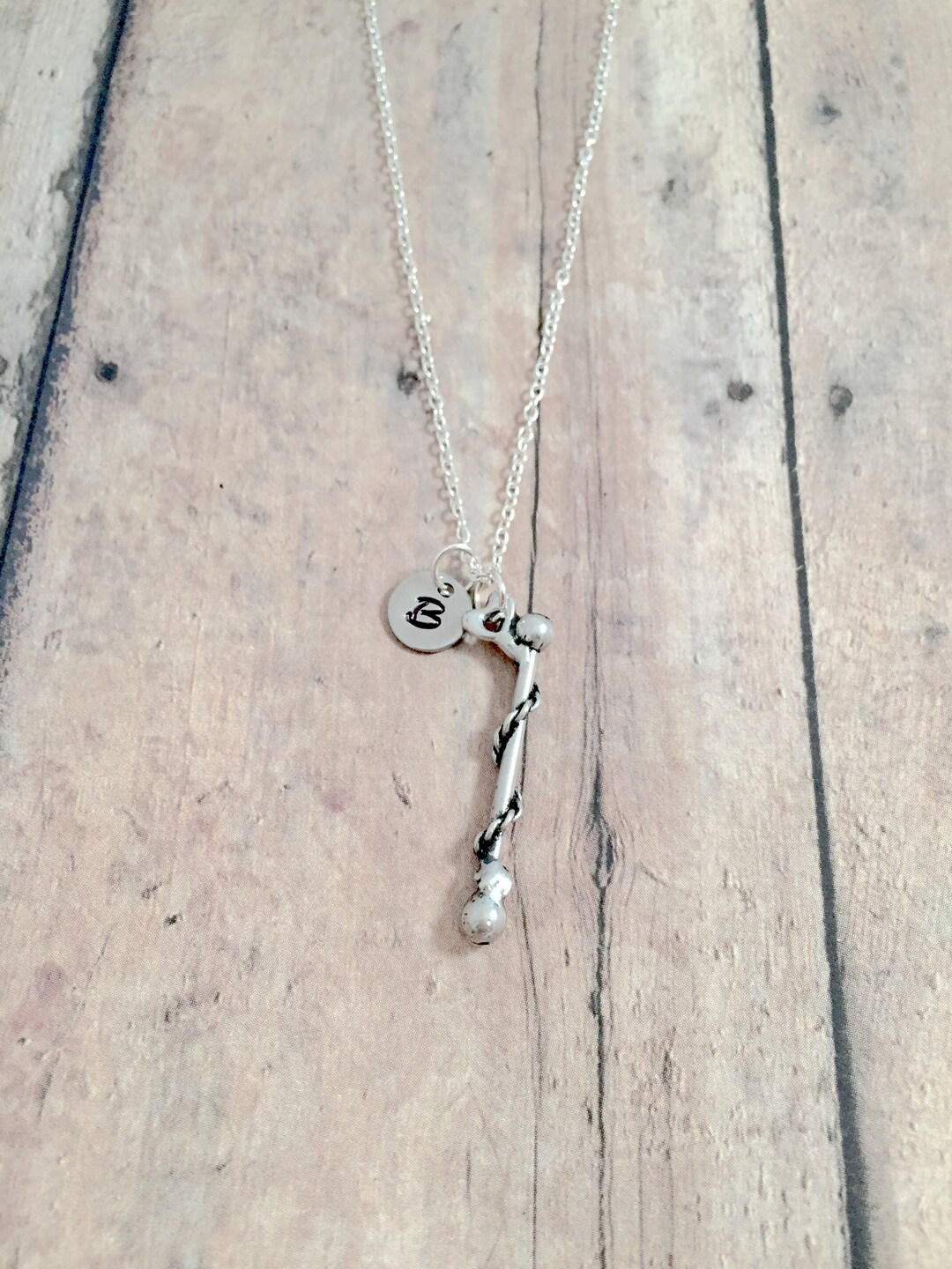 Baton Initial Necklace - Baton Jewelry, Majorette Jewelry, Band Jewelry ...