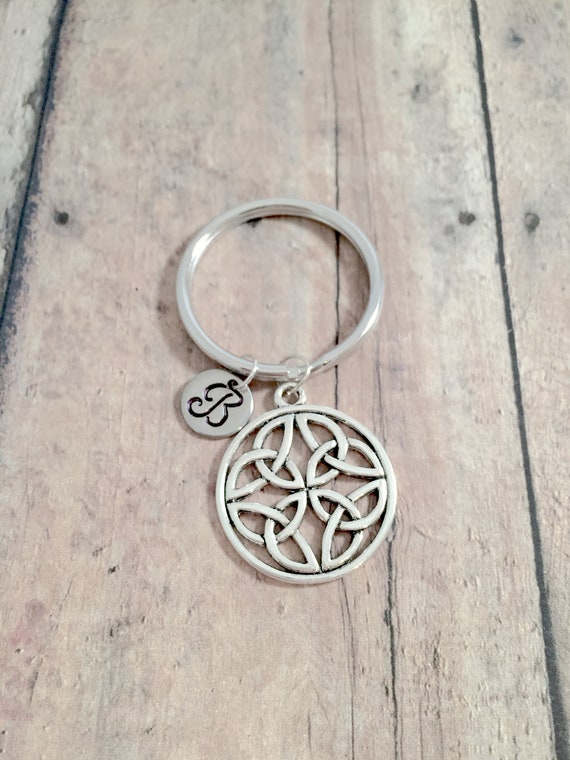 Celtic knot initial key ring Celtic knot keychain Celtic | Etsy