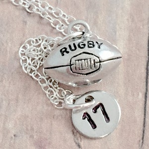 Rugby Necklace - Rugby Jewelry, Sports Jewelry, Athlete Jewelry, Rugby ...