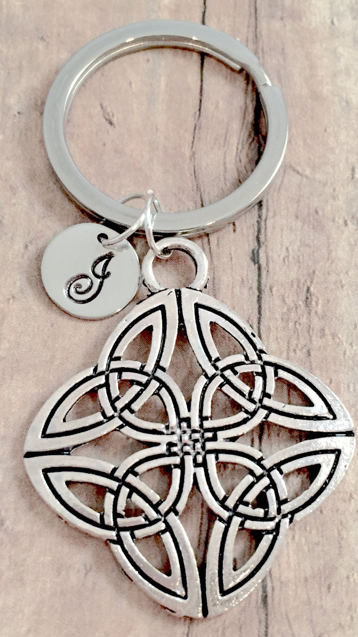 Celtic knot initial key ring Celtic knot keychain Celtic | Etsy